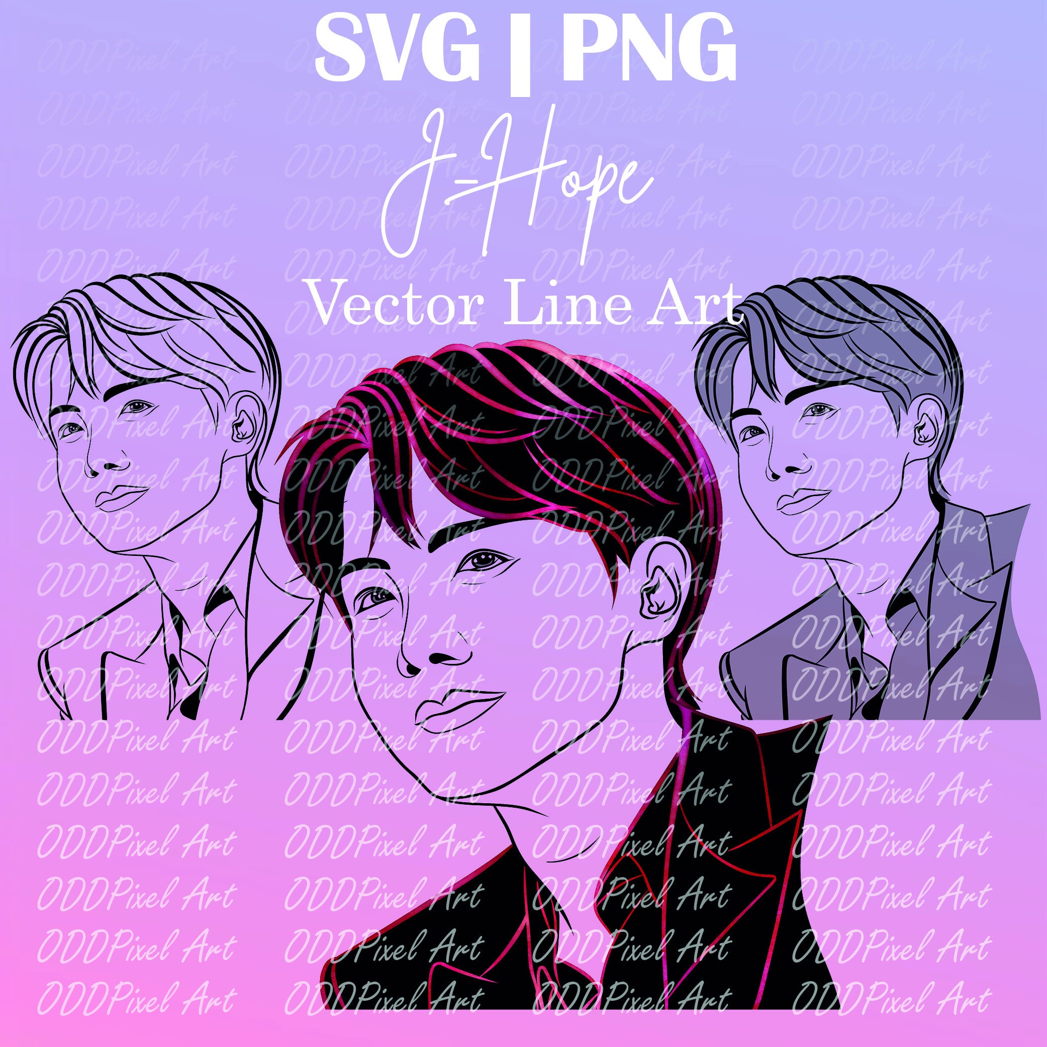 SVG Vector Line Art of Jhope Download Now for an Instant Boost of ...