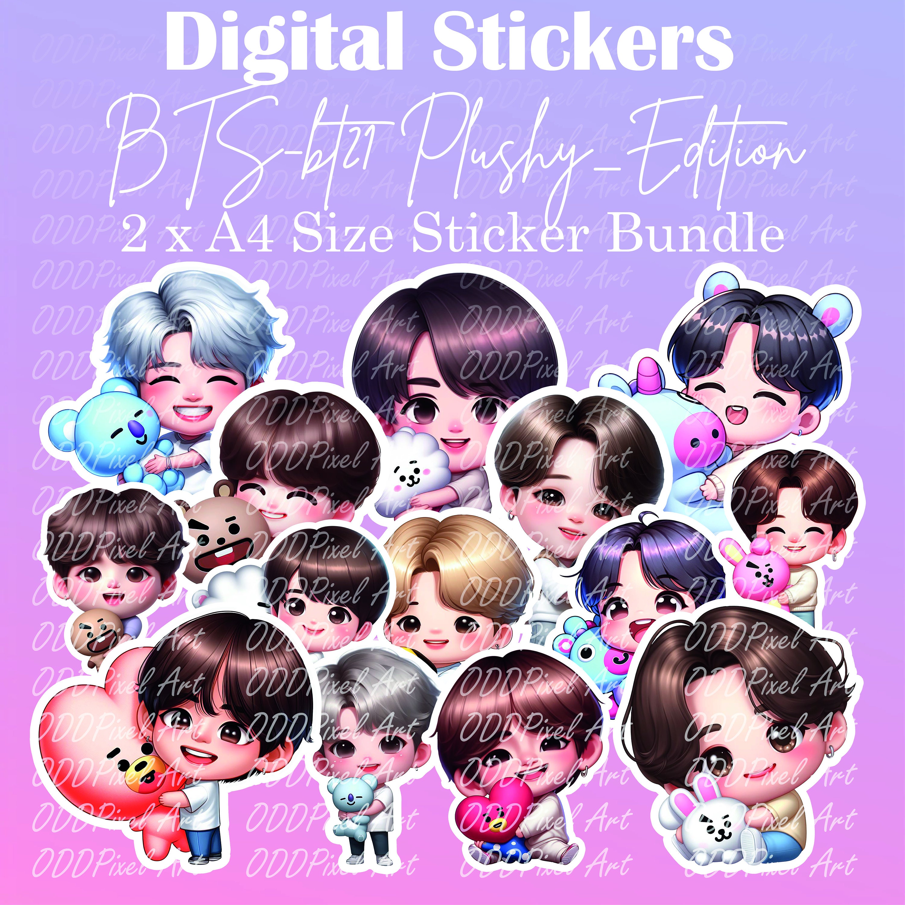 Army's Delight: BTS & BT21 Fusion Digital Stickers - Instant Access! - Etsy
