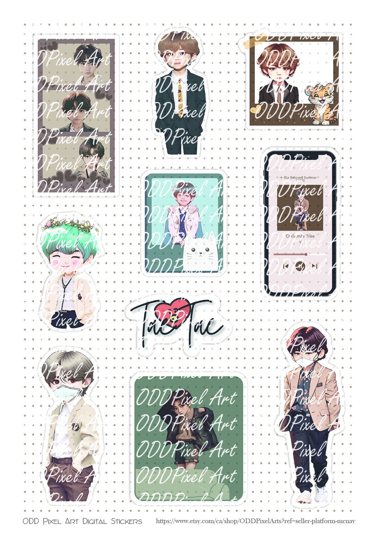 BTS Digital Sticker Bundle PNG Instant Download - Etsy