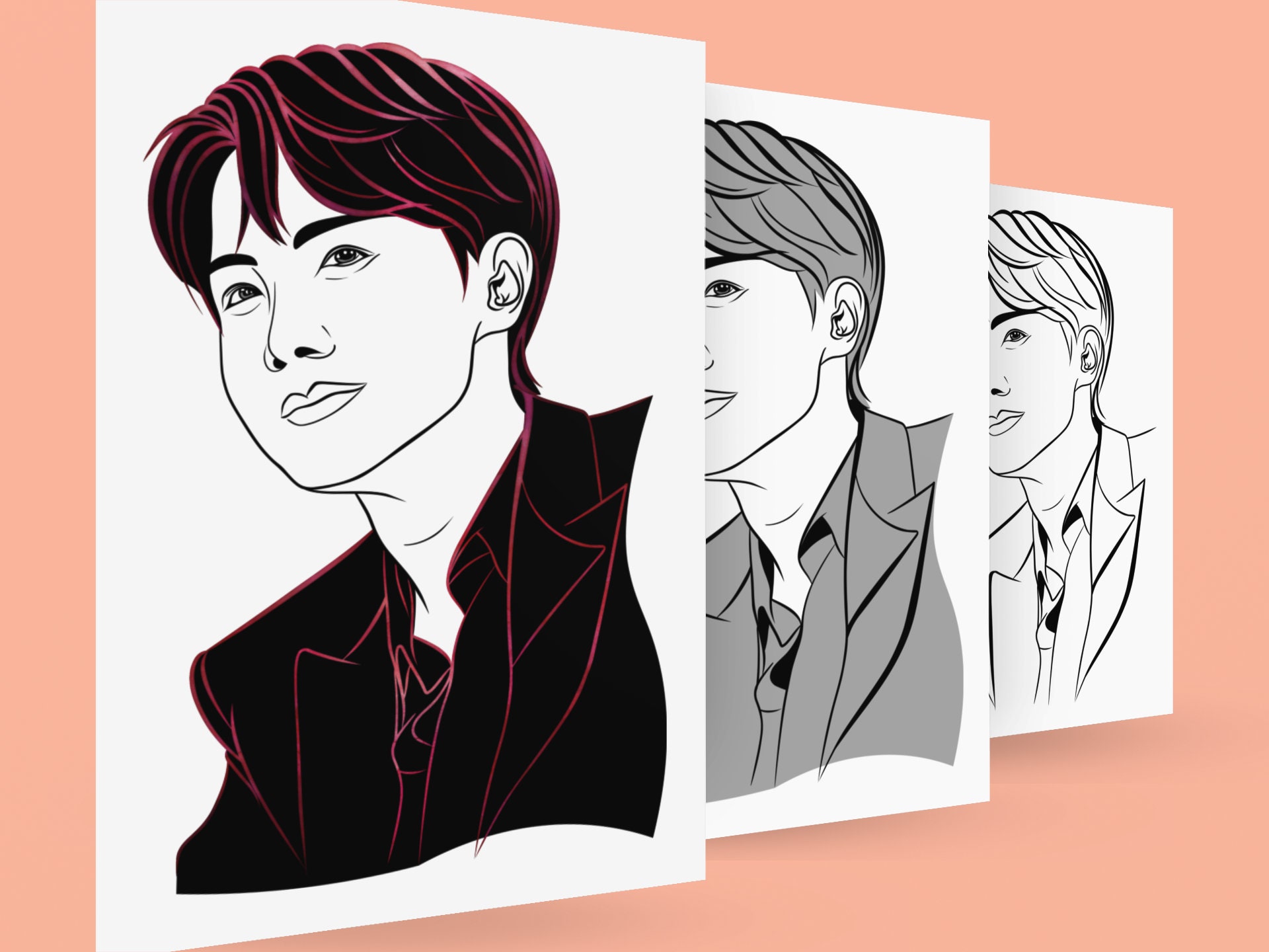 SVG Vector Line Art of Jhope Download Now for an Instant Boost of ...