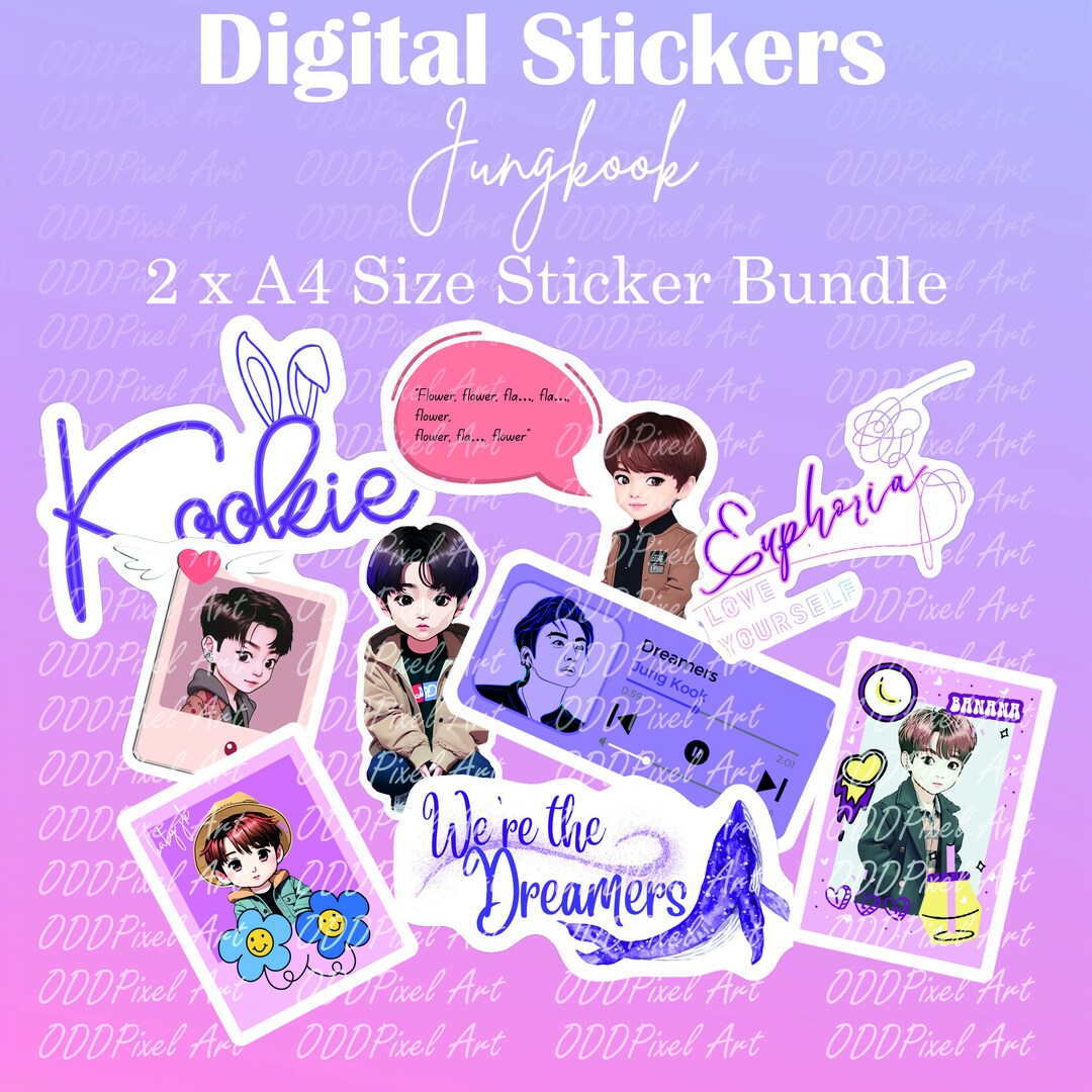 Jk-inspired Digital Stickers: Dive Into Jungkook's World With Instant ...