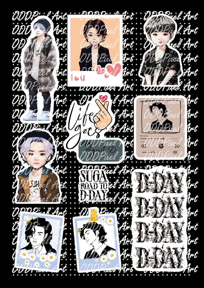 BTS Digital Sticker Bundle PNG Instant Download - Etsy
