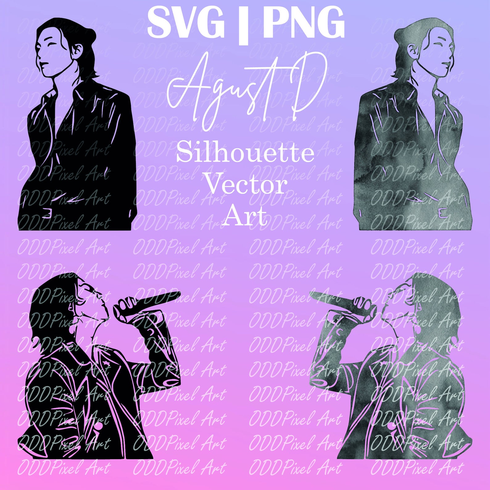 Agust D Vector Graphics: SVG and PNG Files for BTS Armys Instant ...