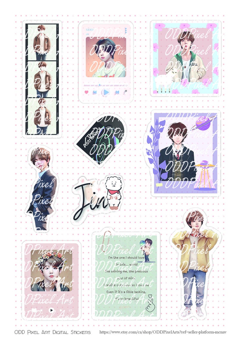 BTS Digital Sticker Bundle PNG Instant Download - Etsy