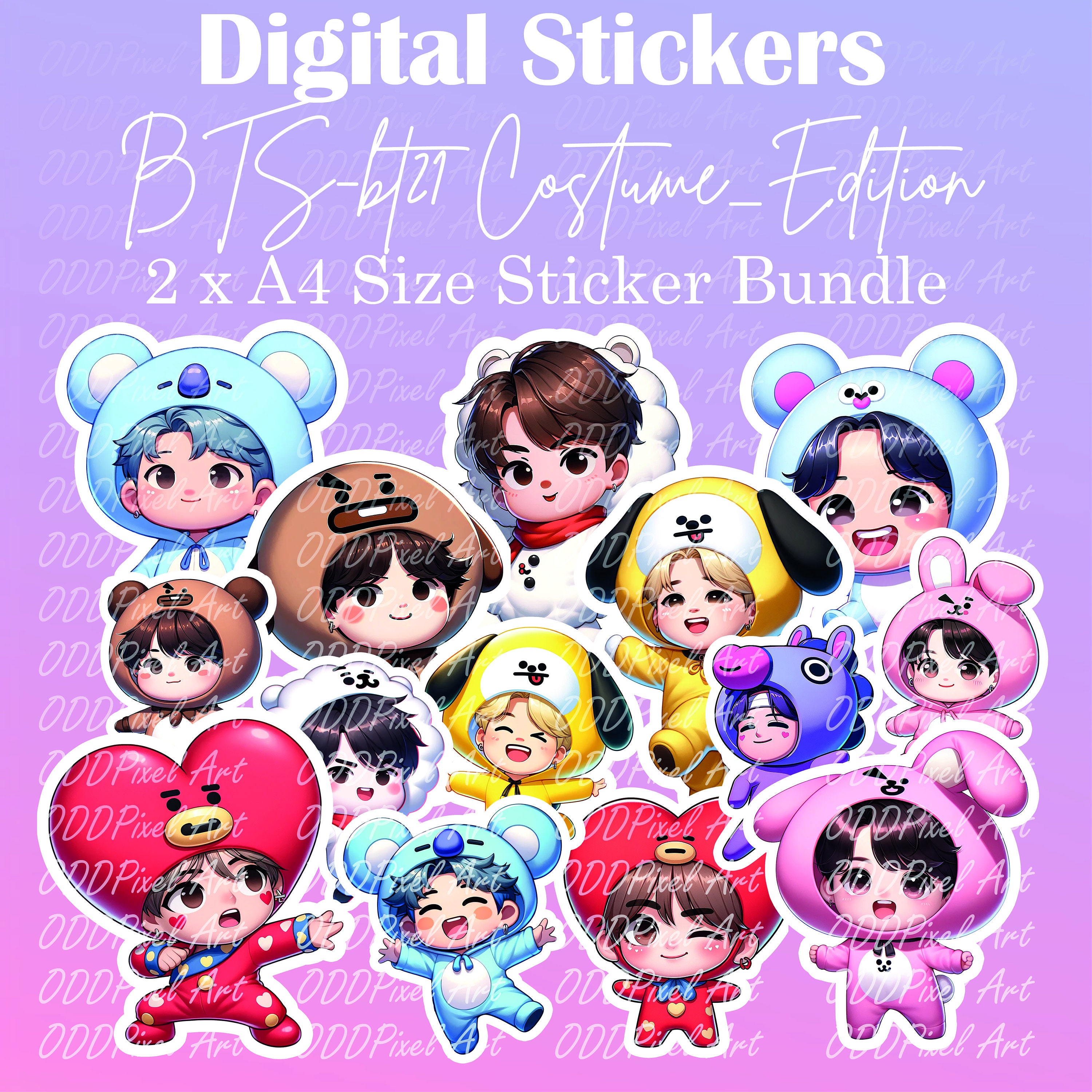 Instant Download: BTS Inspired Sticker Set in JPG/PNG - Army's Digital ...