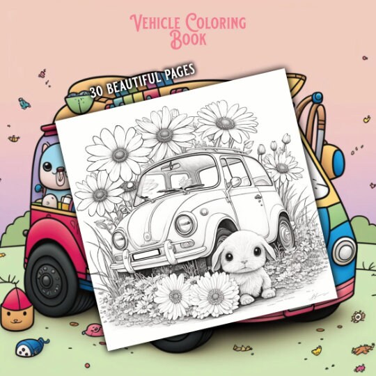 Printable Vehicle Coloring Book for Kids | 30 Fun and Engaging ...