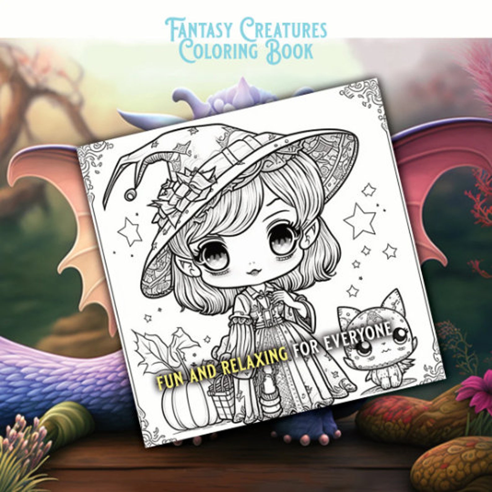 Printable Fantasy Creatures Coloring Book PDF | Instant Download Pdf ...