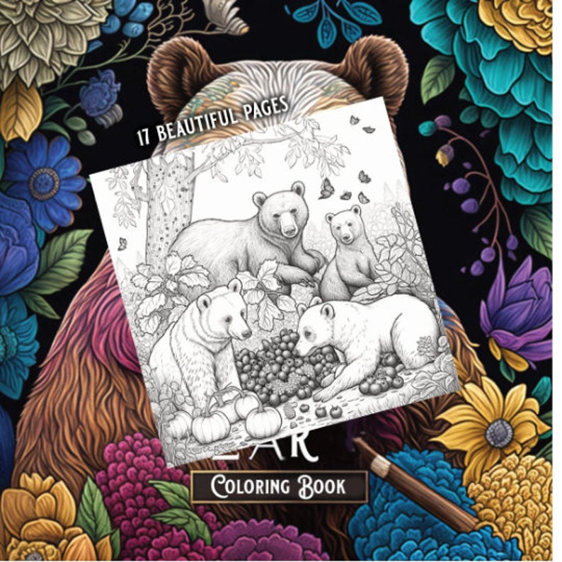 Printable Bears Coloring Book | Coloring Book | Instant Download Pdf ...