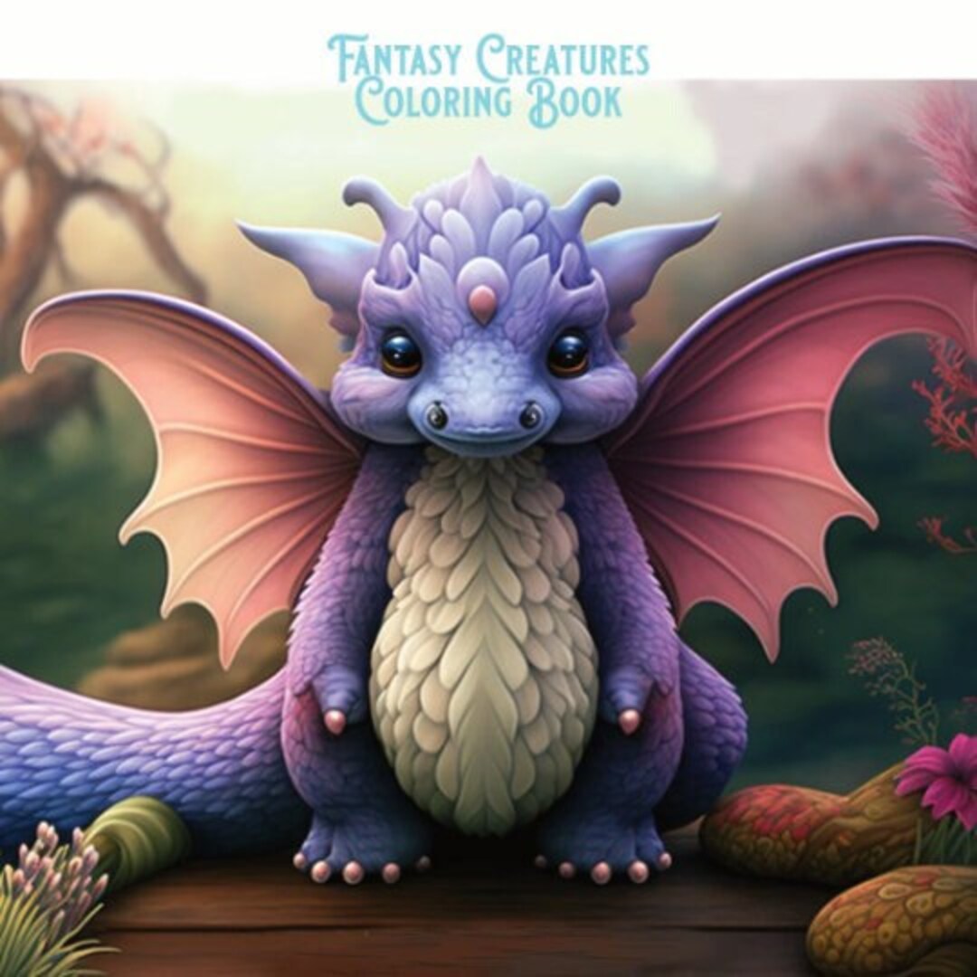 Printable Fantasy Creatures Coloring Book PDF | Instant Download Pdf ...