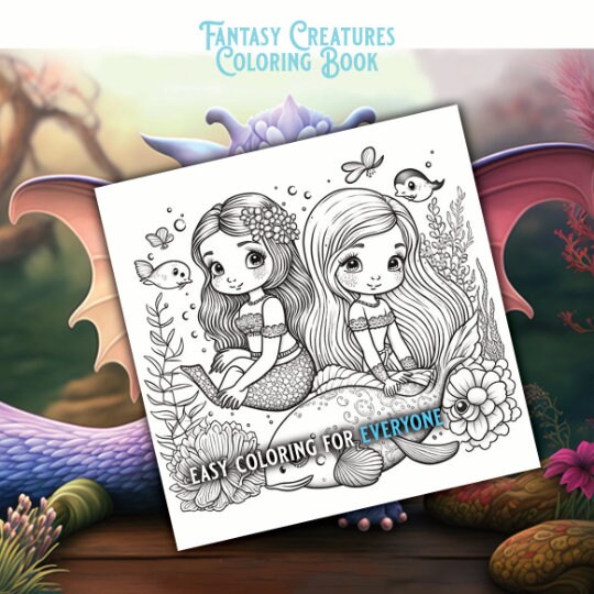 Printable Fantasy Creatures Coloring Book PDF | Instant Download Pdf ...
