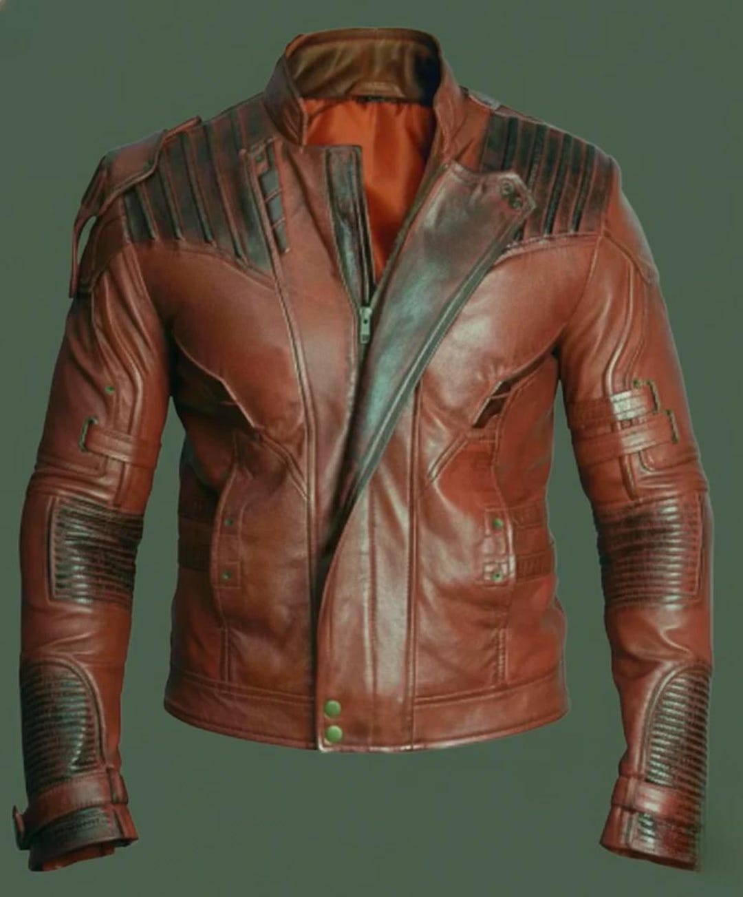 Guardians of the Galaxy Star Lord Leather Jacket Distressed Red Chris ...