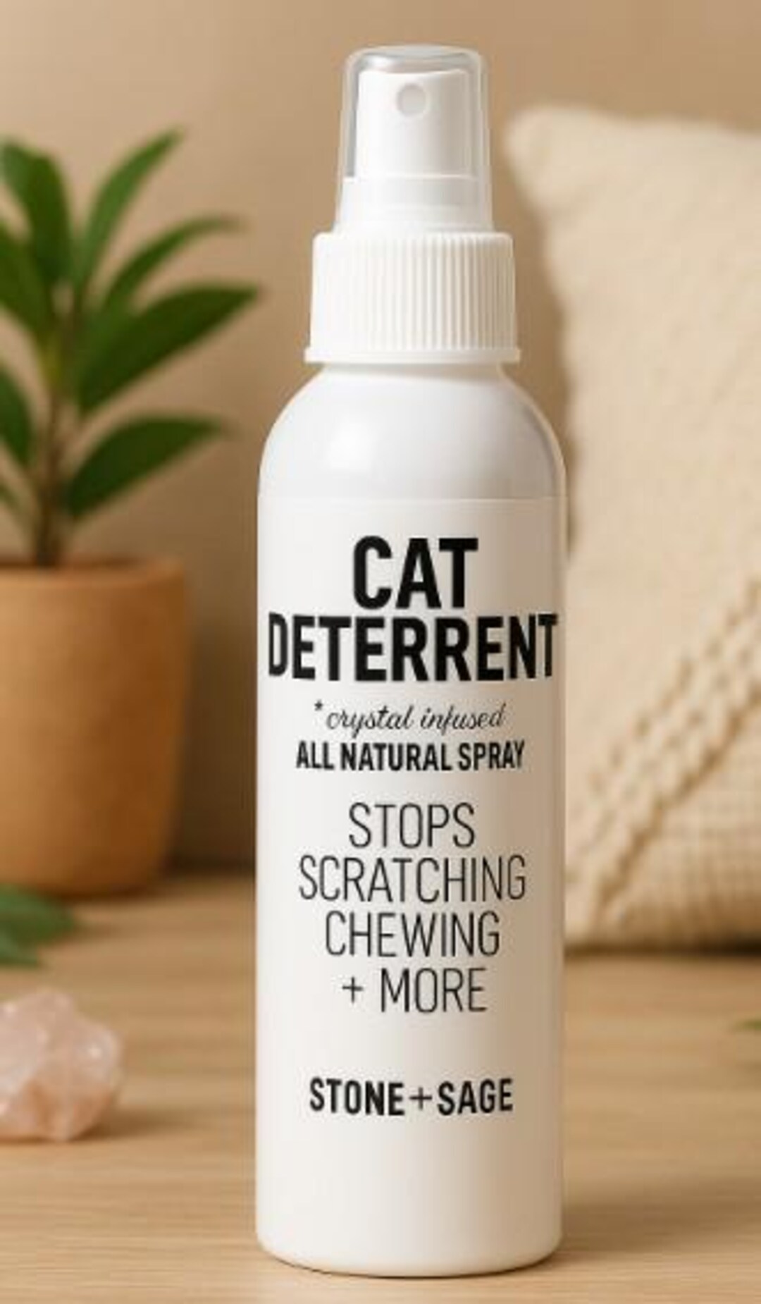 Crystal Infused Cat Deterrent Spray – All Natural Pet Safe Formula ...