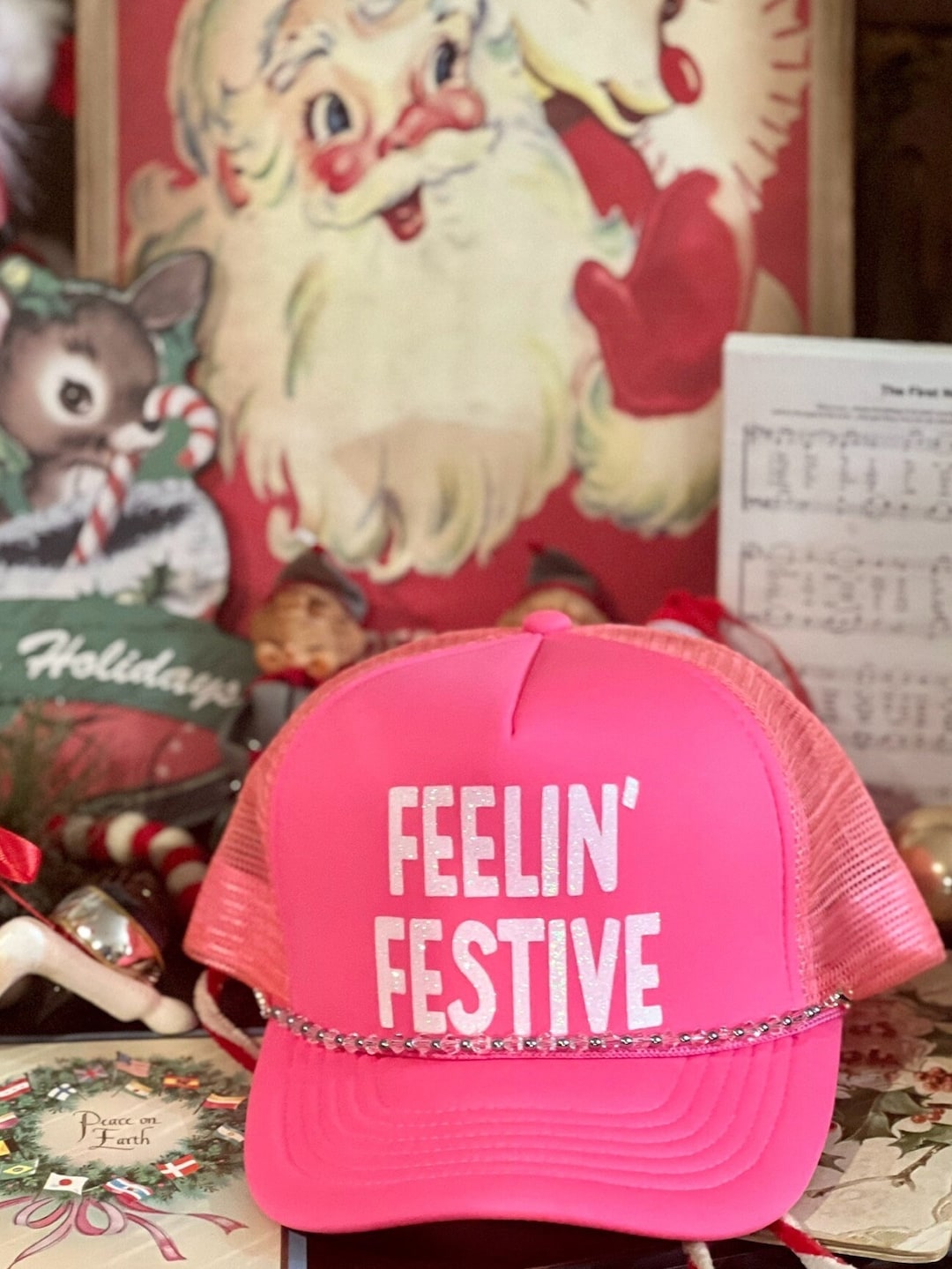 Christmas Trucker Hat - Etsy