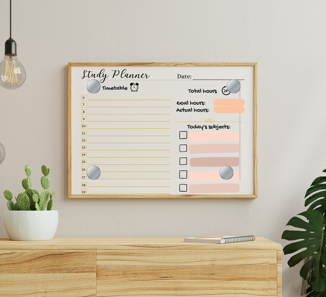 Acrylic Study Planner Wall Timetable Planner Personalized - Etsy