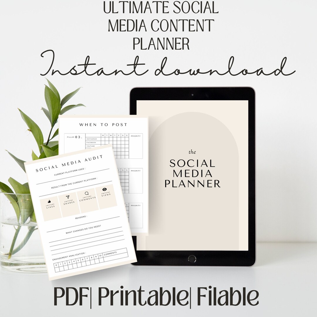 Social Media Planner Content Planner Social Media Organizer Instant ...