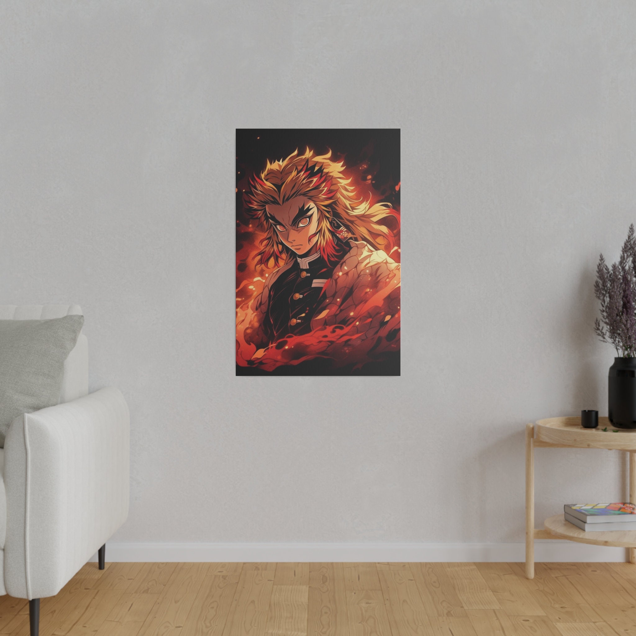 Kyojuro Rengoku Flame Hashira Canvas Art Demon Slayer Inspired Wall ...