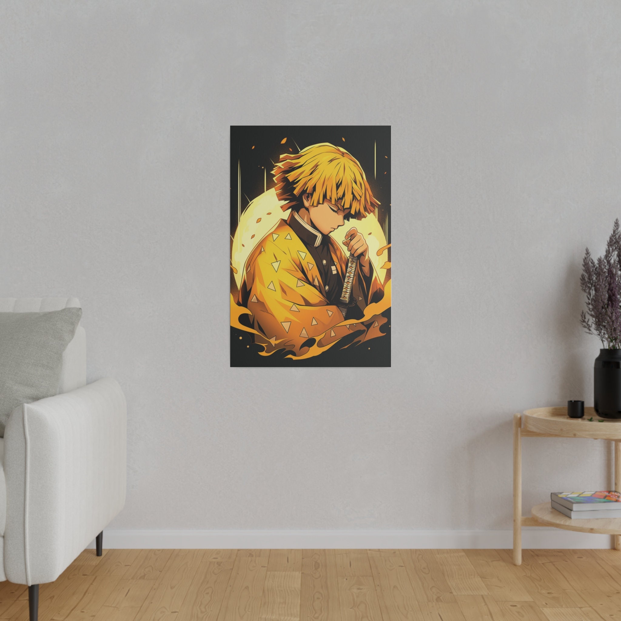 Zenitsu Agatsuma Thunder Breathing Canvas Art Demon Slayer Inspired ...
