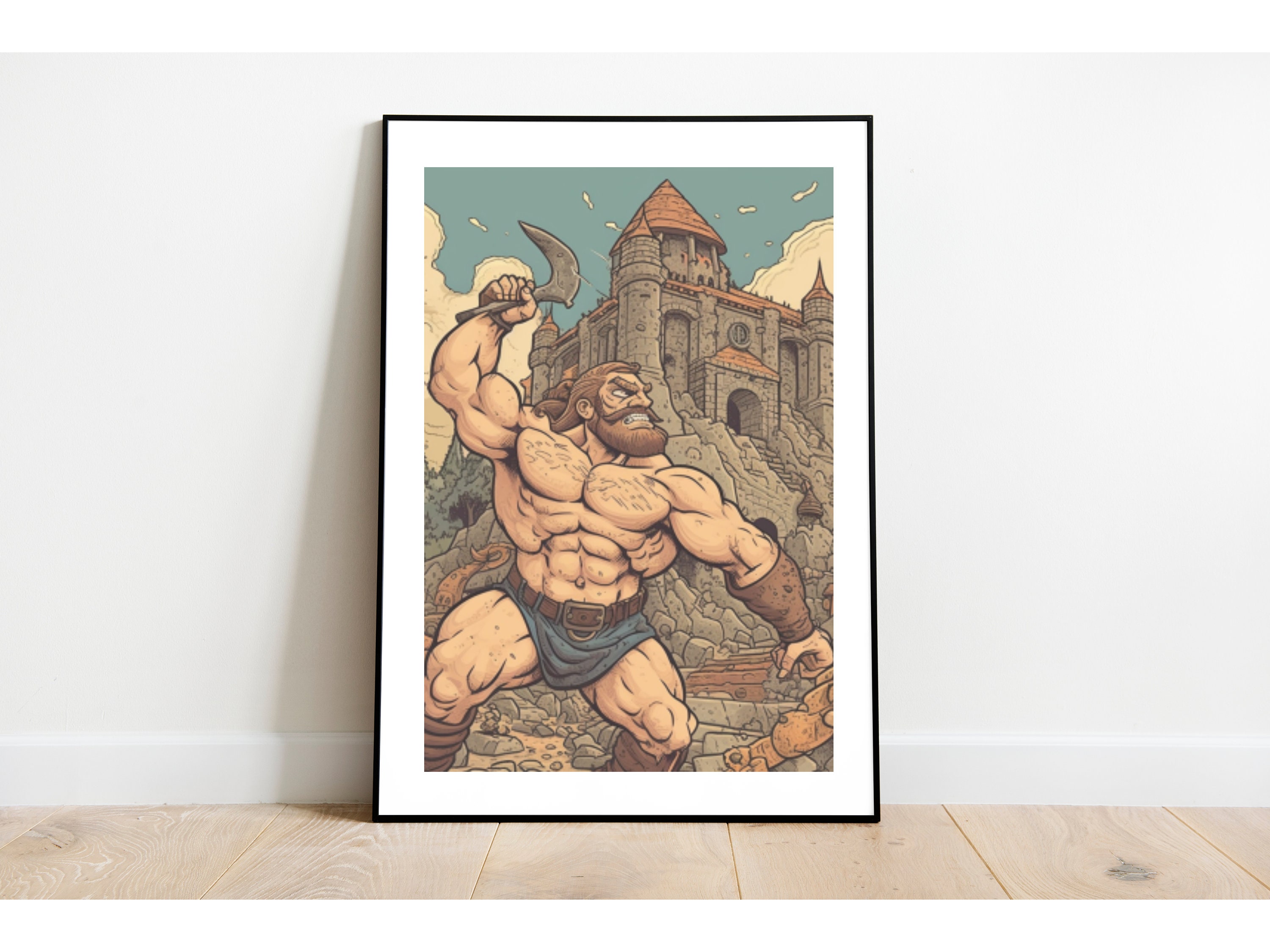 DND Barbarian Art: Cartoon Warrior, Game Room Decor (PDF & PNG) - Etsy