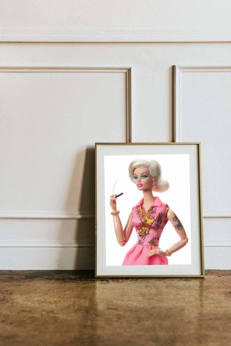 Retro Wall Art Pinup Wall Decor for Tattoo Shop Artwork Pinup Doll ...