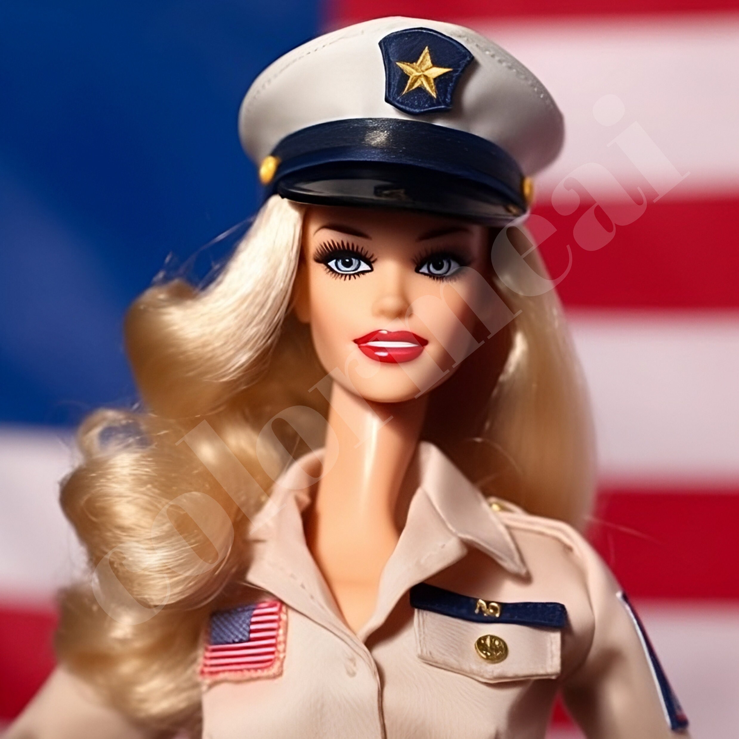 Patriotic Digital Download of American Flag Art Barb Doll Patriotic ...