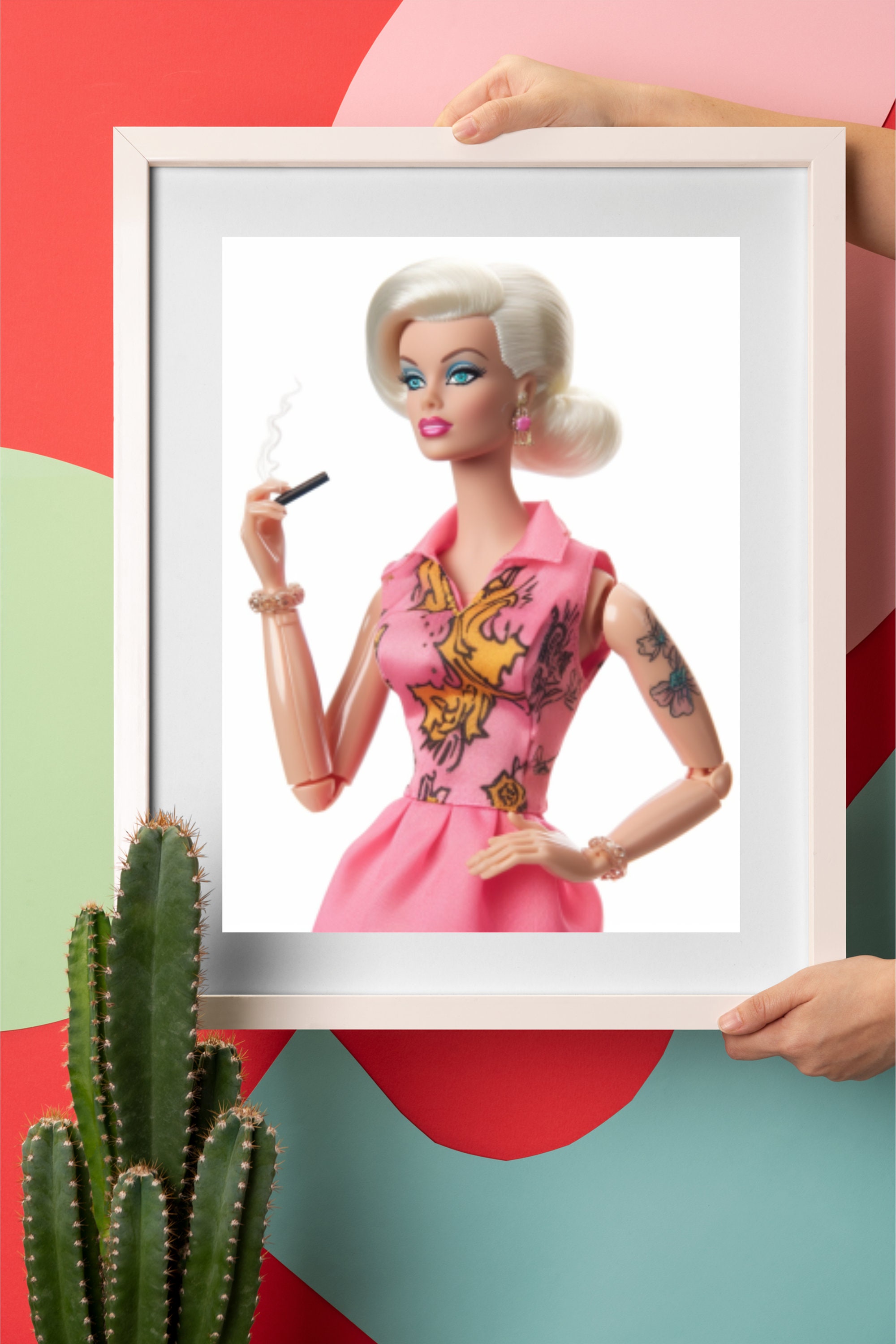 Retro Wall Art Pinup Wall Decor for Tattoo Shop Artwork Pinup Doll ...