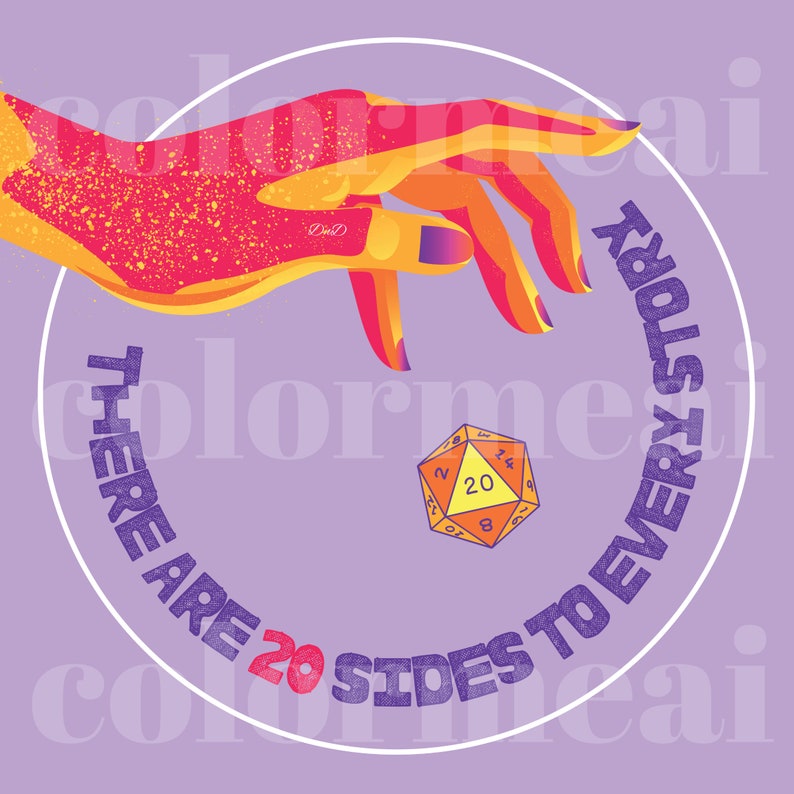 DND D20 Poster: '20 Sides to Every Story' - Digital Download - Etsy