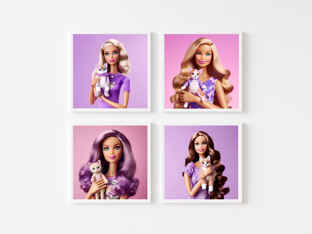 Barbie & Cat Art Prints: Fun Cat Lady Decor (digital Download) - Etsy