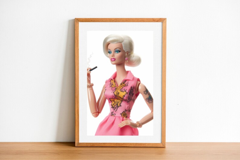 Retro Wall Art Pinup Wall Decor for Tattoo Shop Artwork Pinup Doll ...