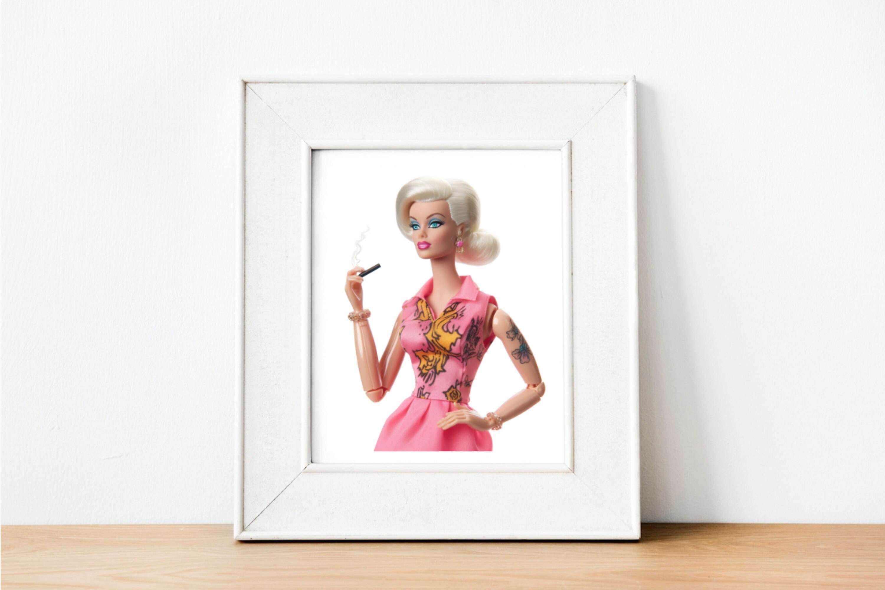 Retro Wall Art Pinup Wall Decor for Tattoo Shop Artwork Pinup Doll ...