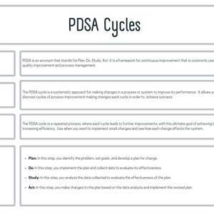 Printable PDSA Template for Effective Quality Improvement, Quality ...