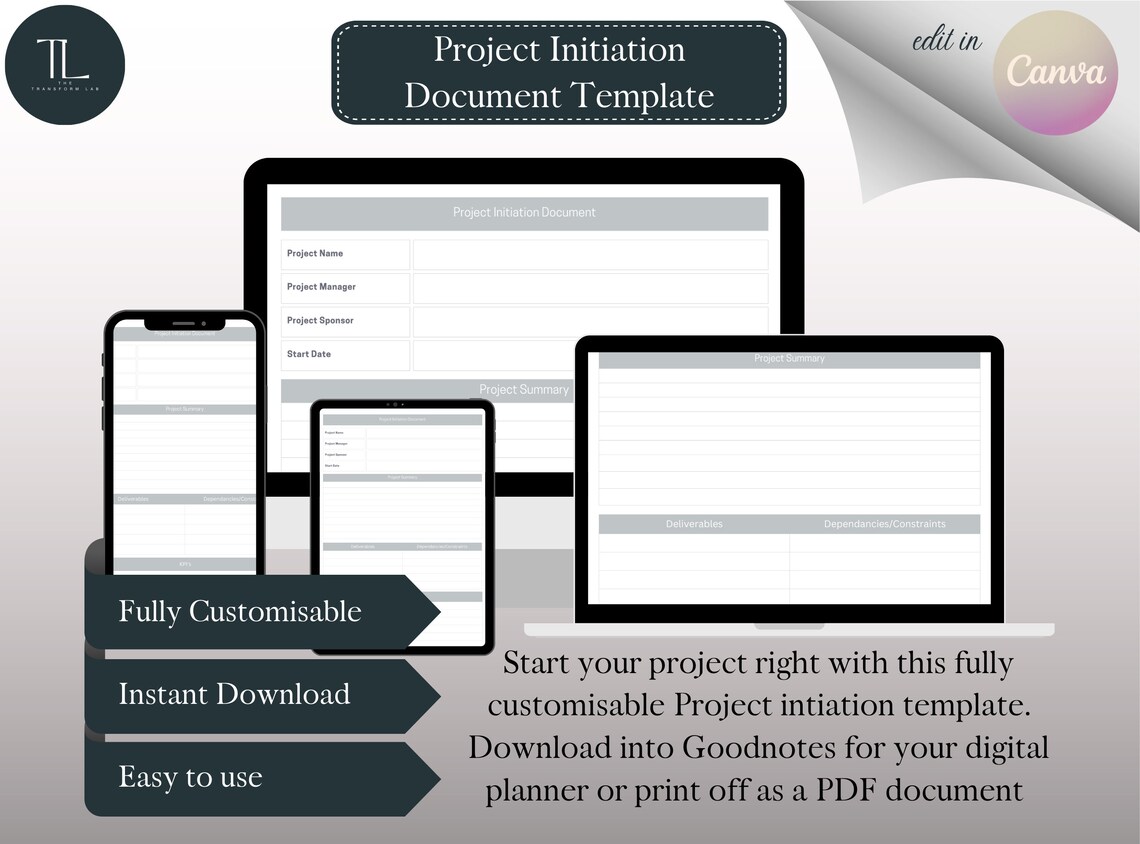 Project Initiation Checklist Template, Project Management, Change ...