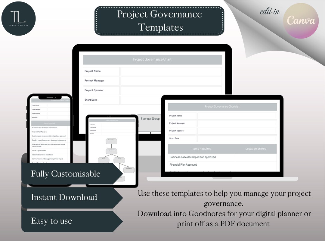 Project Governance Checklist, Project Governance Chart, Project ...