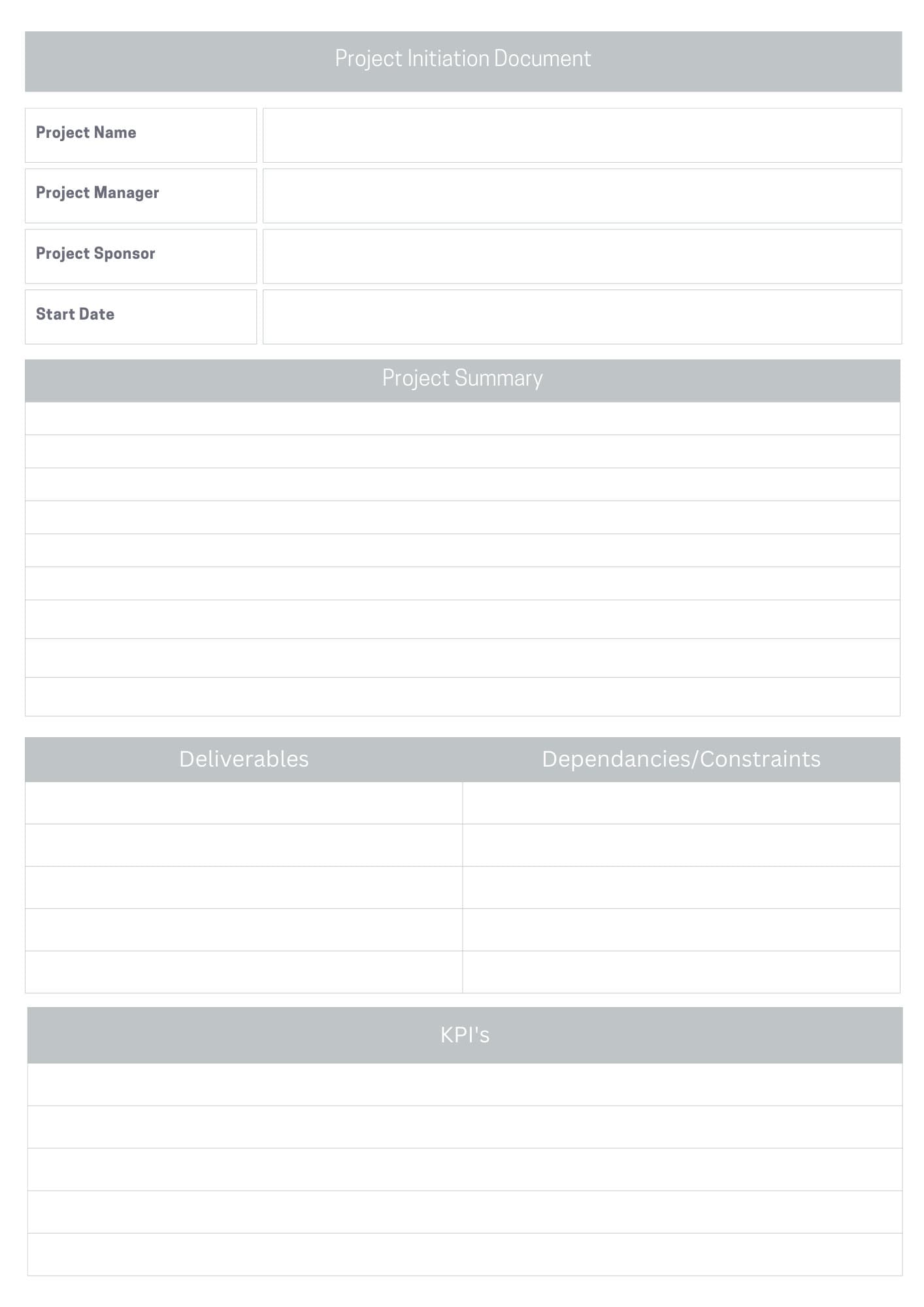 Project Initiation Checklist Template, Project Management, Change Management, Quality ...