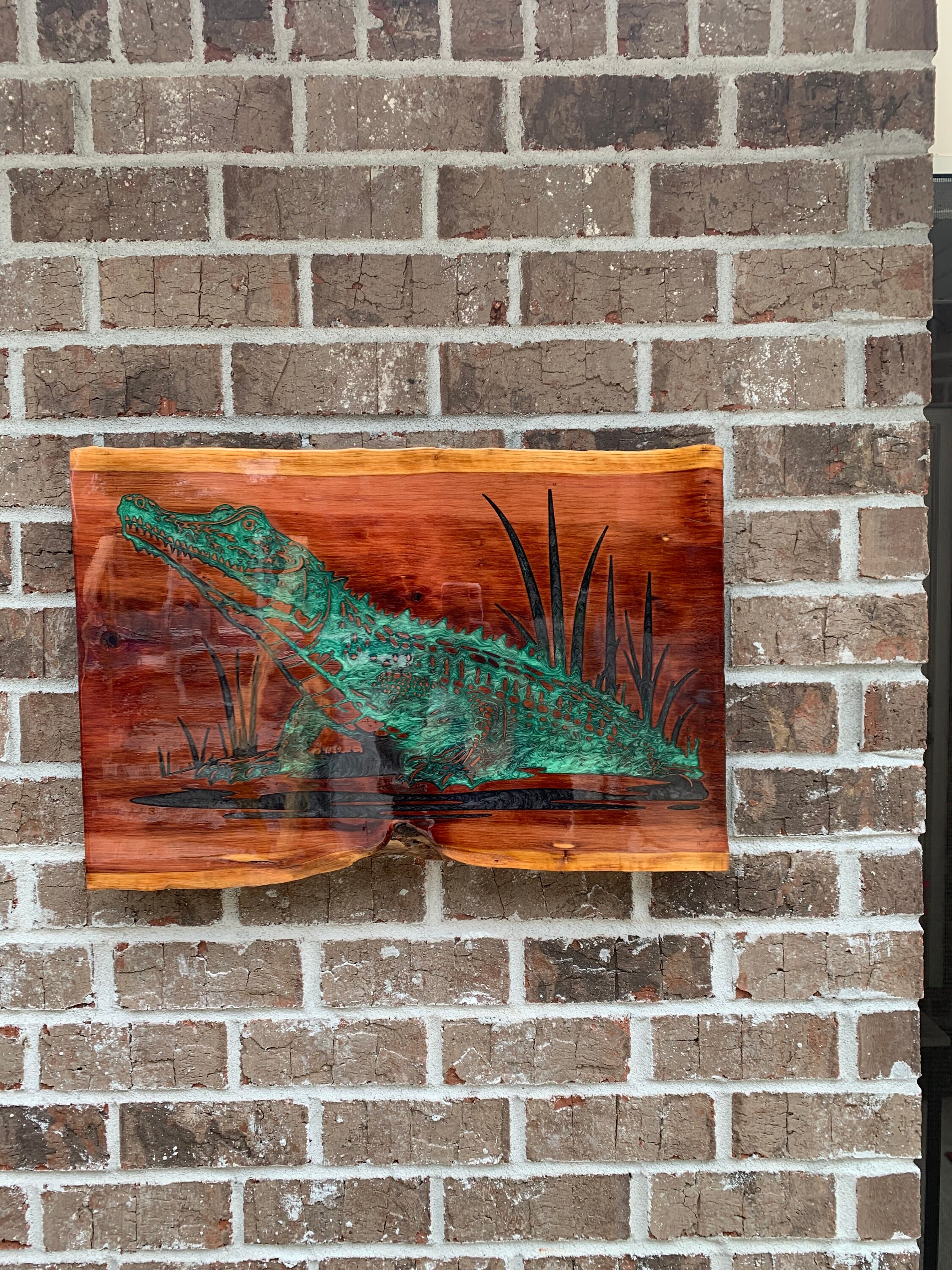 Cedar Alligator Wall Art With Live Edges - Etsy