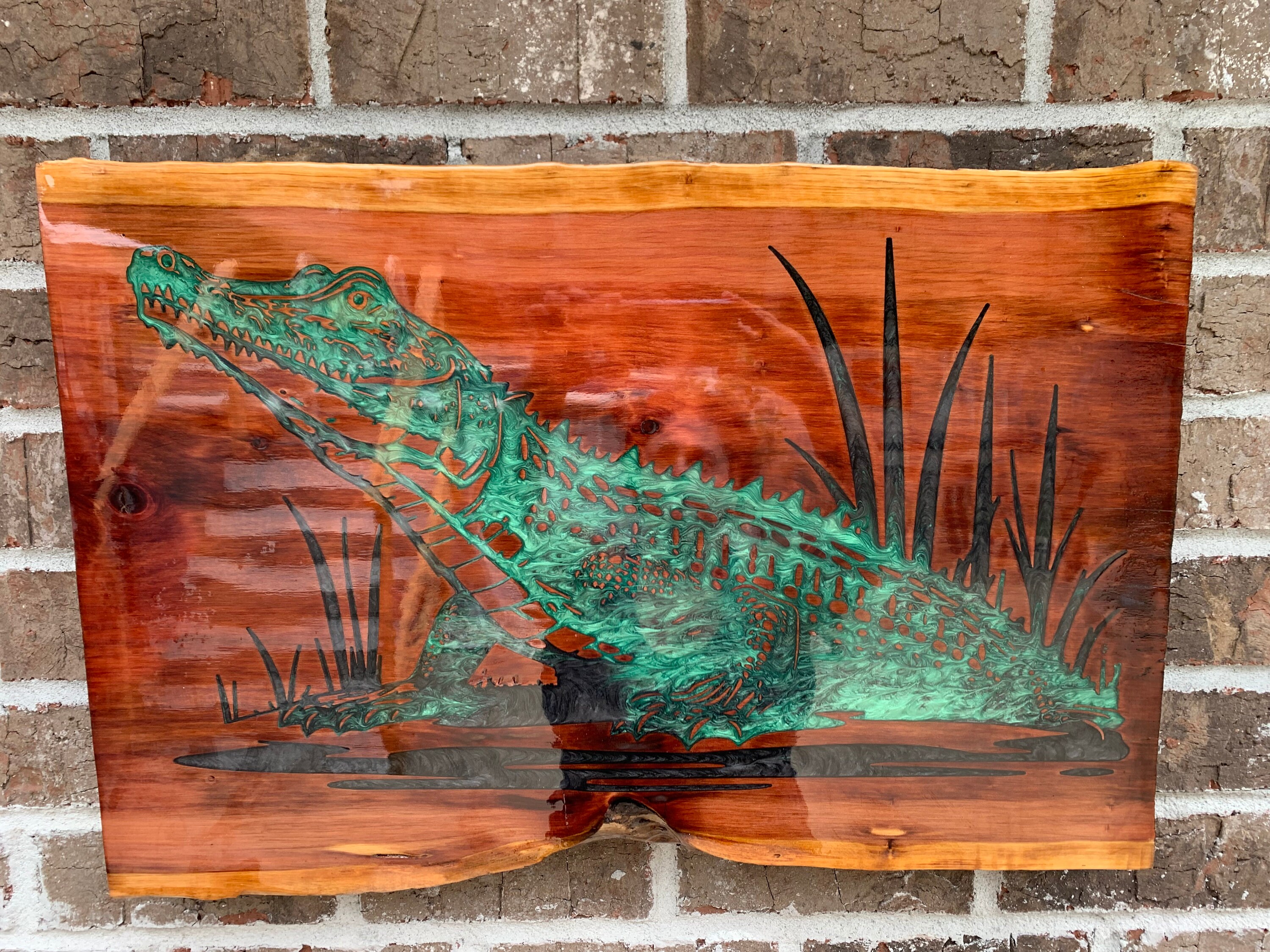 Cedar Alligator Wall Art With Live Edges - Etsy