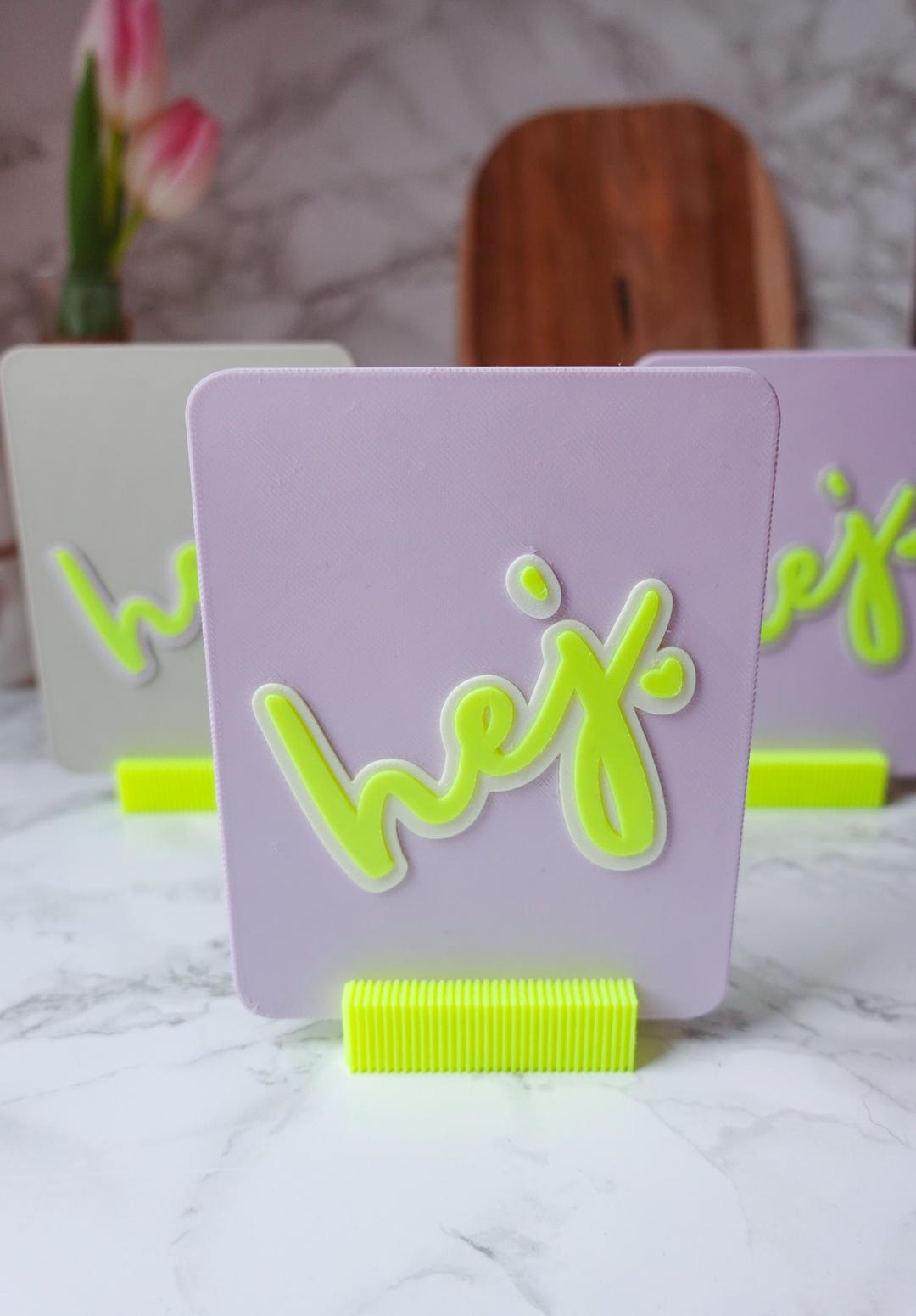Sign With "hej" Slogan and Base, 3D Print File | STL & 3MF | Incl ...