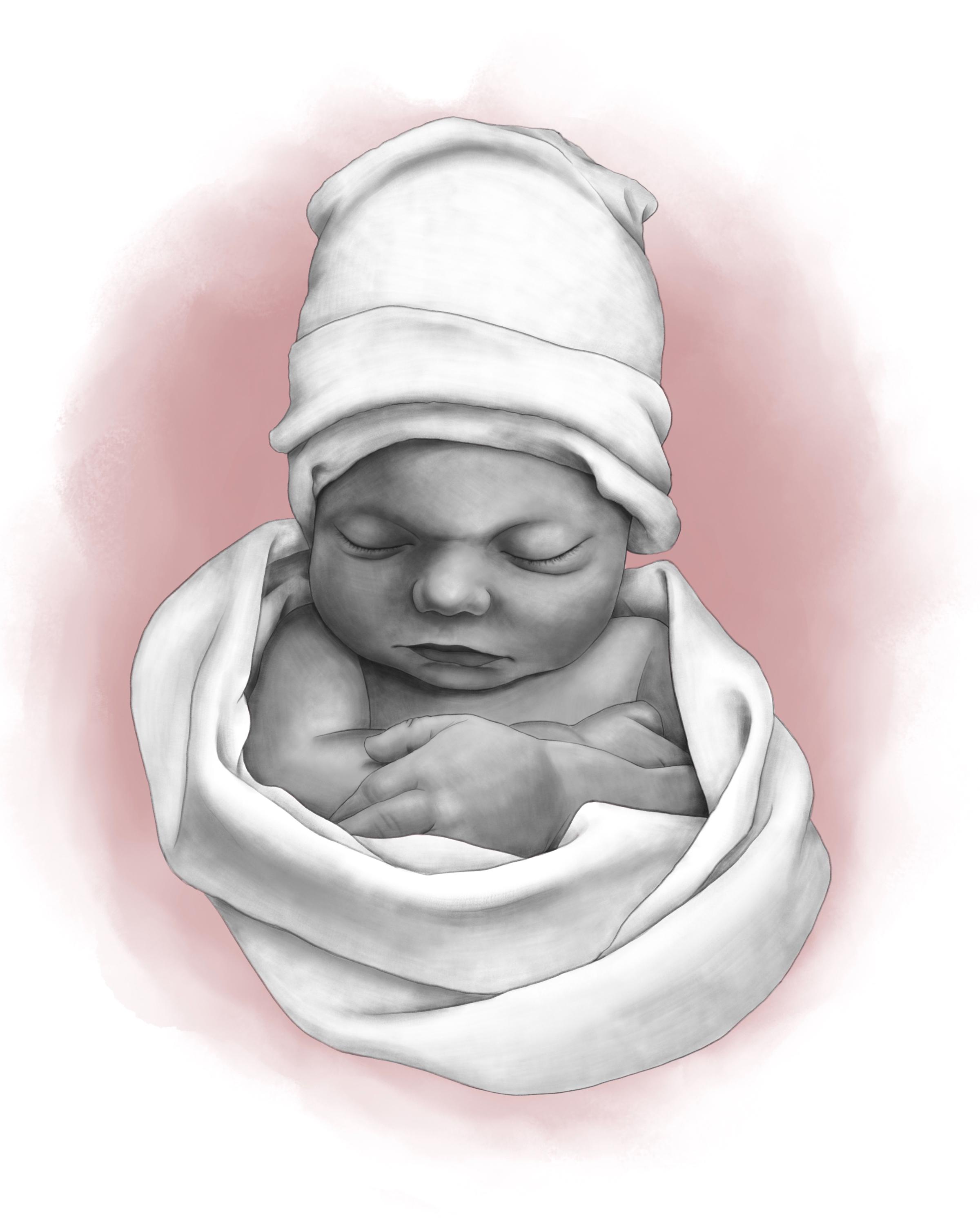 Infant Loss Stillborn Hand-drawn Sketch digital File - Etsy
