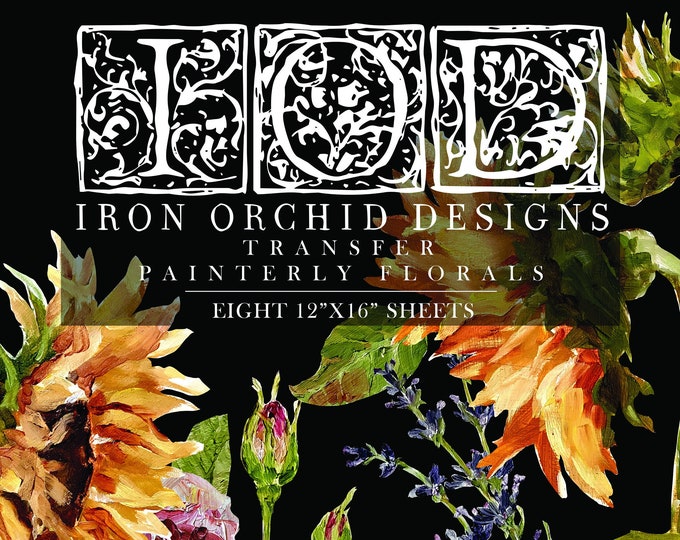 IOD Design Transfer Painterly Florals 12"x16" (8) Sheet Pad by Iron ...