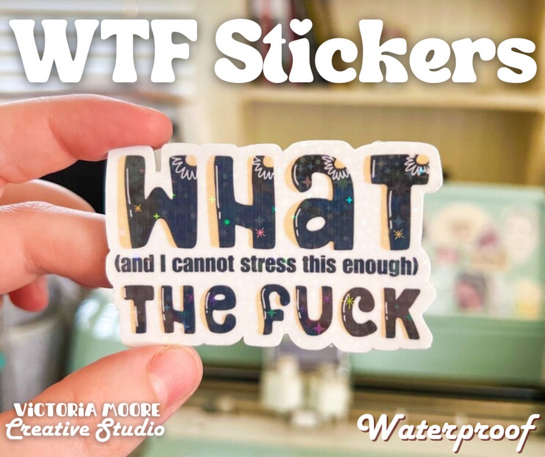 WTF Funny Sticker Funny Waterproof Vinyl Decal Sticker What and I ...