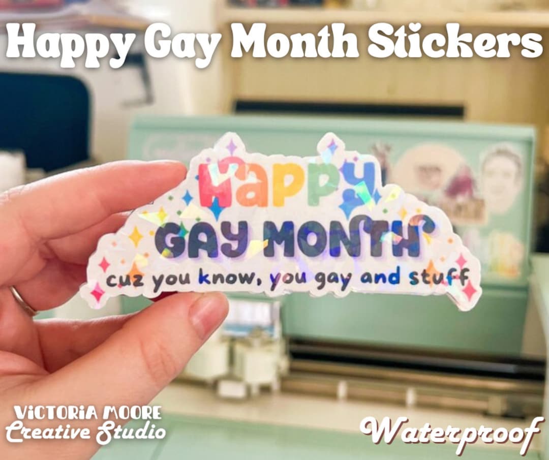 Happy Gay Month Stickers Vinyl Waterproof Pride Month Sticker Decal for ...