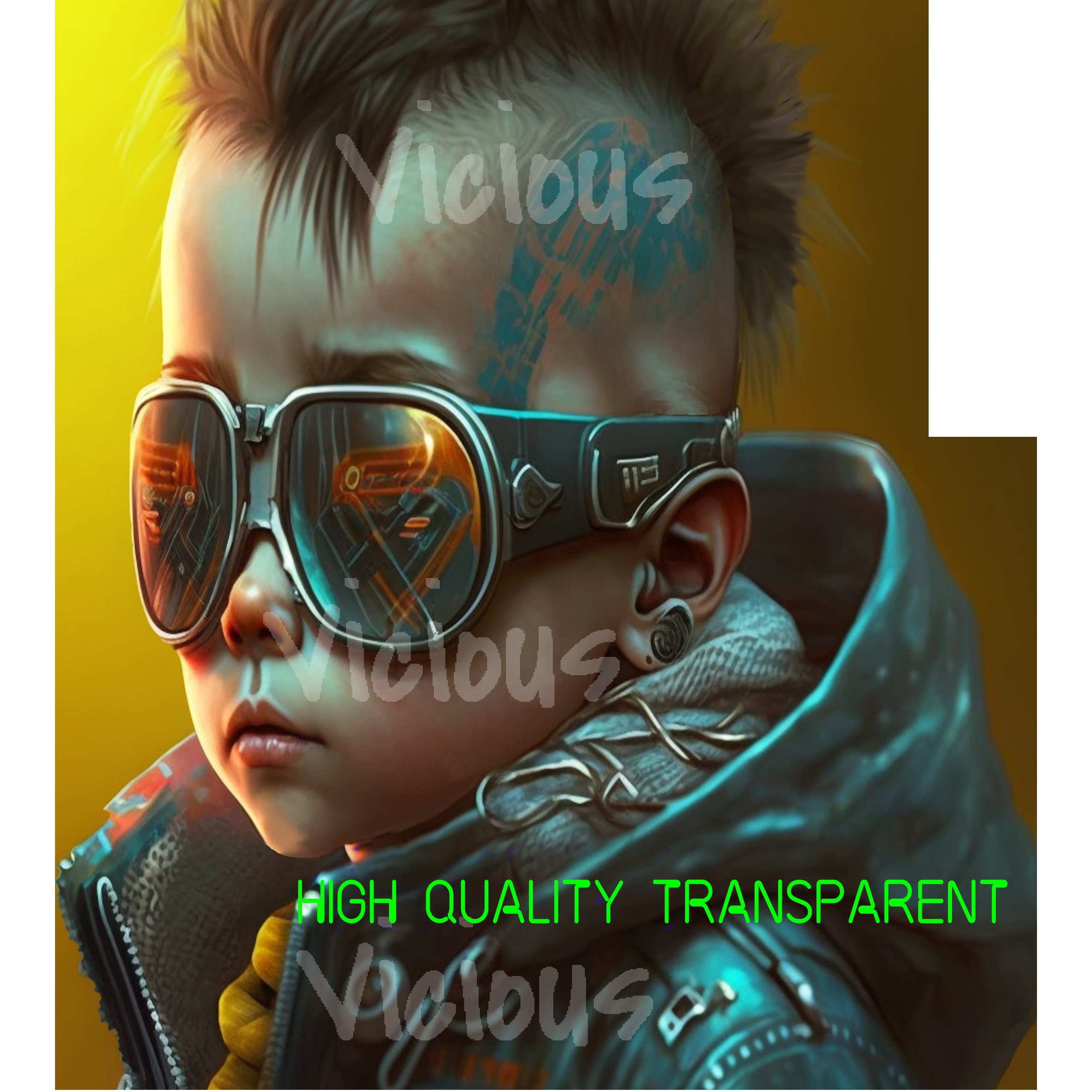 Futuristic Cyberpunk Character Portrait - High-quality Digital Download ...