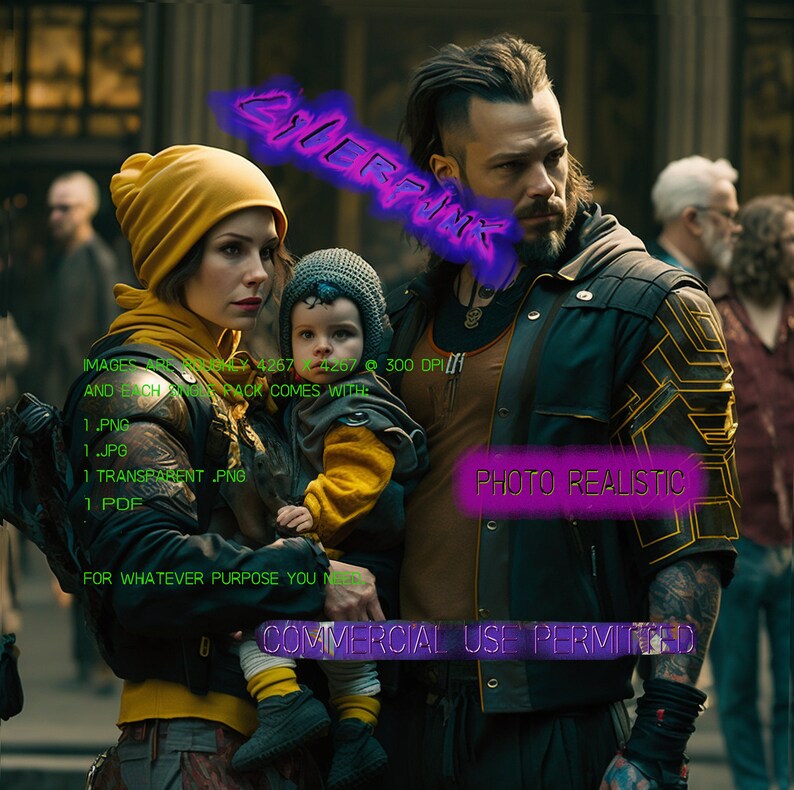 Futuristic Cyberpunk Character Portrait - High-quality Digital Download ...