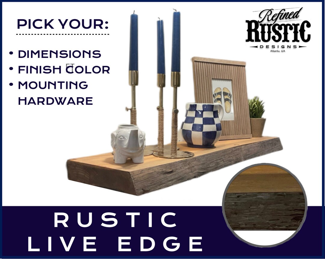 CUSTOM MADE, Live Edge, Solid Wood Shelving. MORE Design Options, Shelf ...