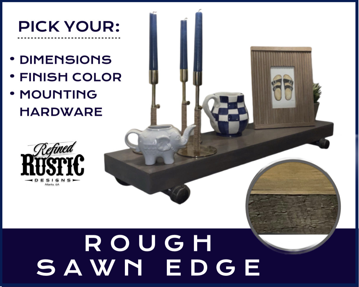 CUSTOM MADE, Rough Sawn Edge, Solid Wood Shelving. MORE Shelf Styles ...