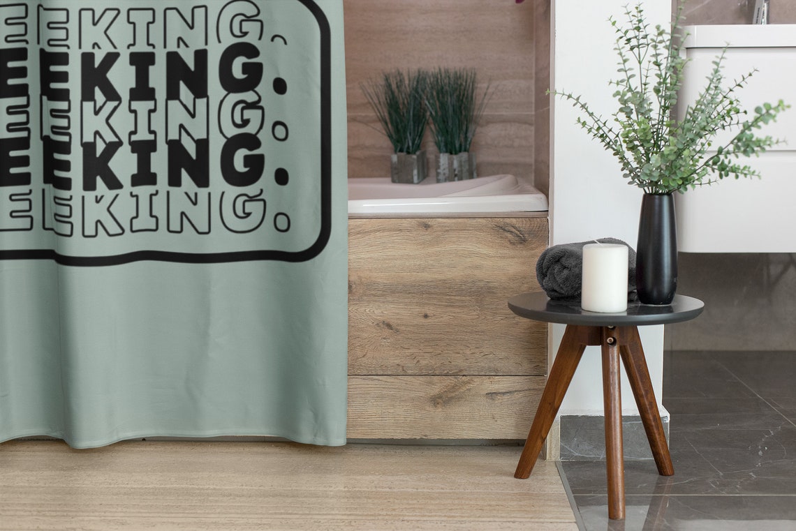 Funny Shower Curtain for Bathroom, No Peeking Hilarious Fabric Shower ...