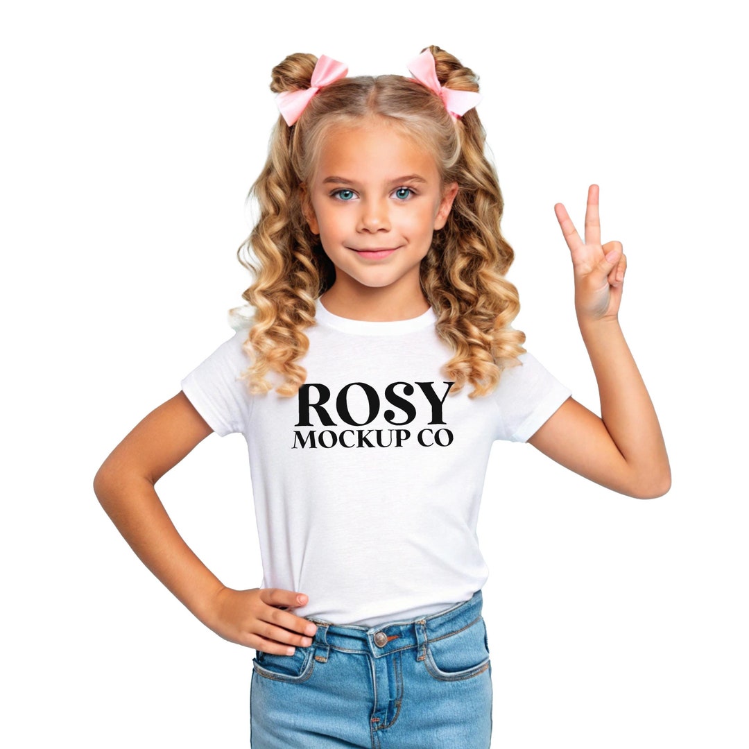 Trendy White Tshirt Mockup | Trendy Girl Mock up | 3001T 3321 Bella ...