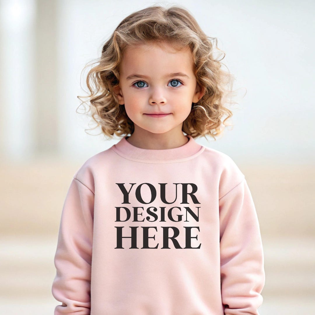 Light Pink Sweatshirt Mock up - Little Girl Mock up - 3317 Rabbit Skins ...