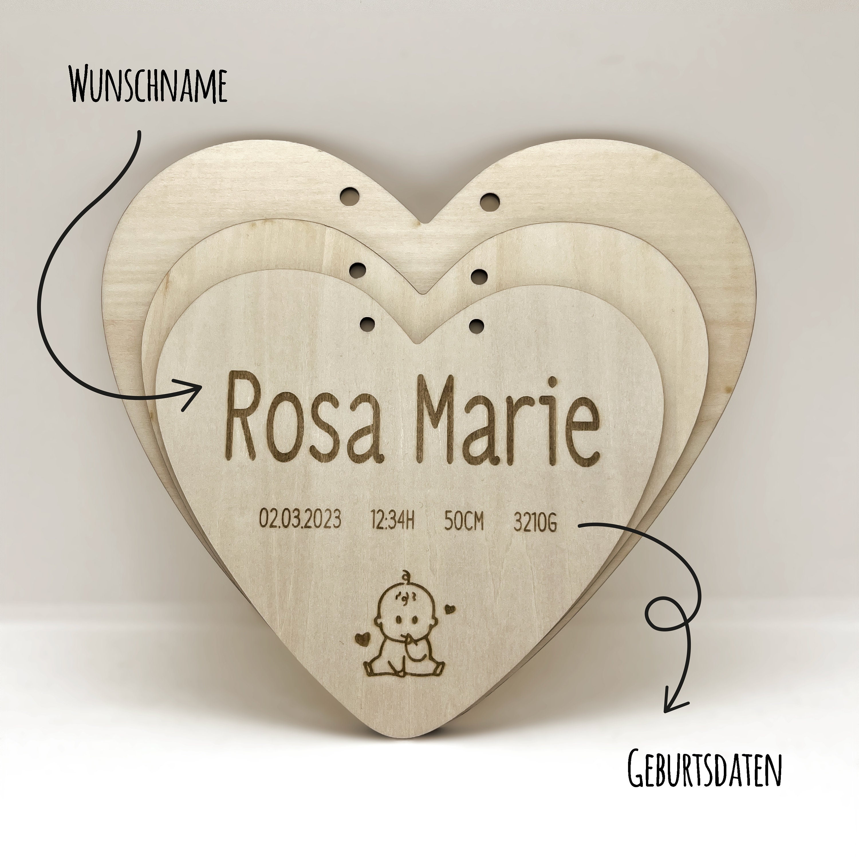 Free Shipping Birth Gift Personalized Birth Tag With Name, Age ...
