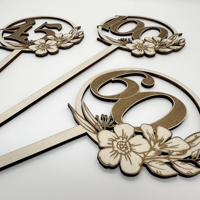 Free Delivery Cake Topper Flower Topper Personalized Topper Anniversary ...