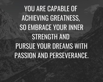 Inspirational Quote | Achieve Greatness - Etsy